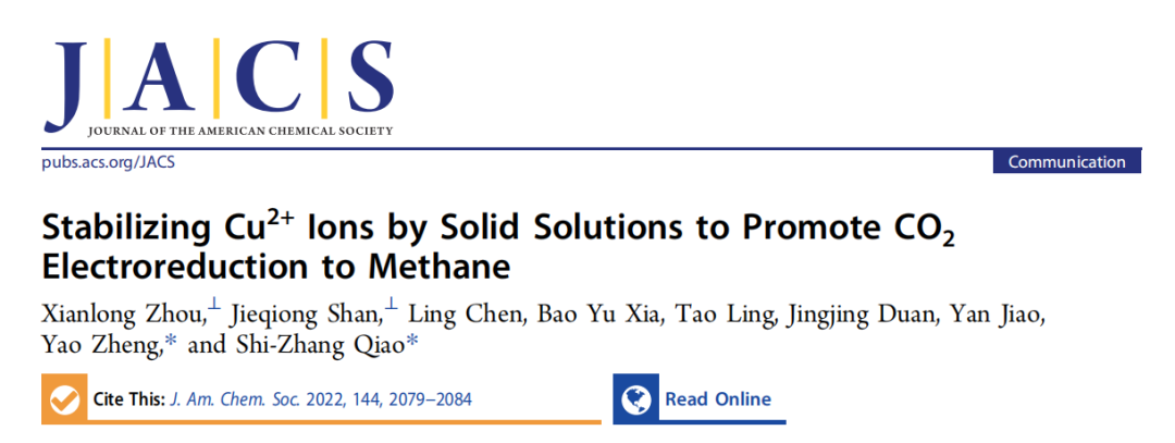 JACS文献解读|稀土固溶体稳定Cu2+促进CO2电还原成甲烷 - 乐研试剂